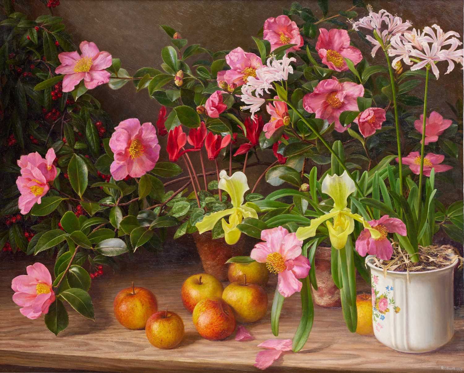 Solve Raymond Booth - Camellia, Cyclamen and other Flowers jigsaw ...