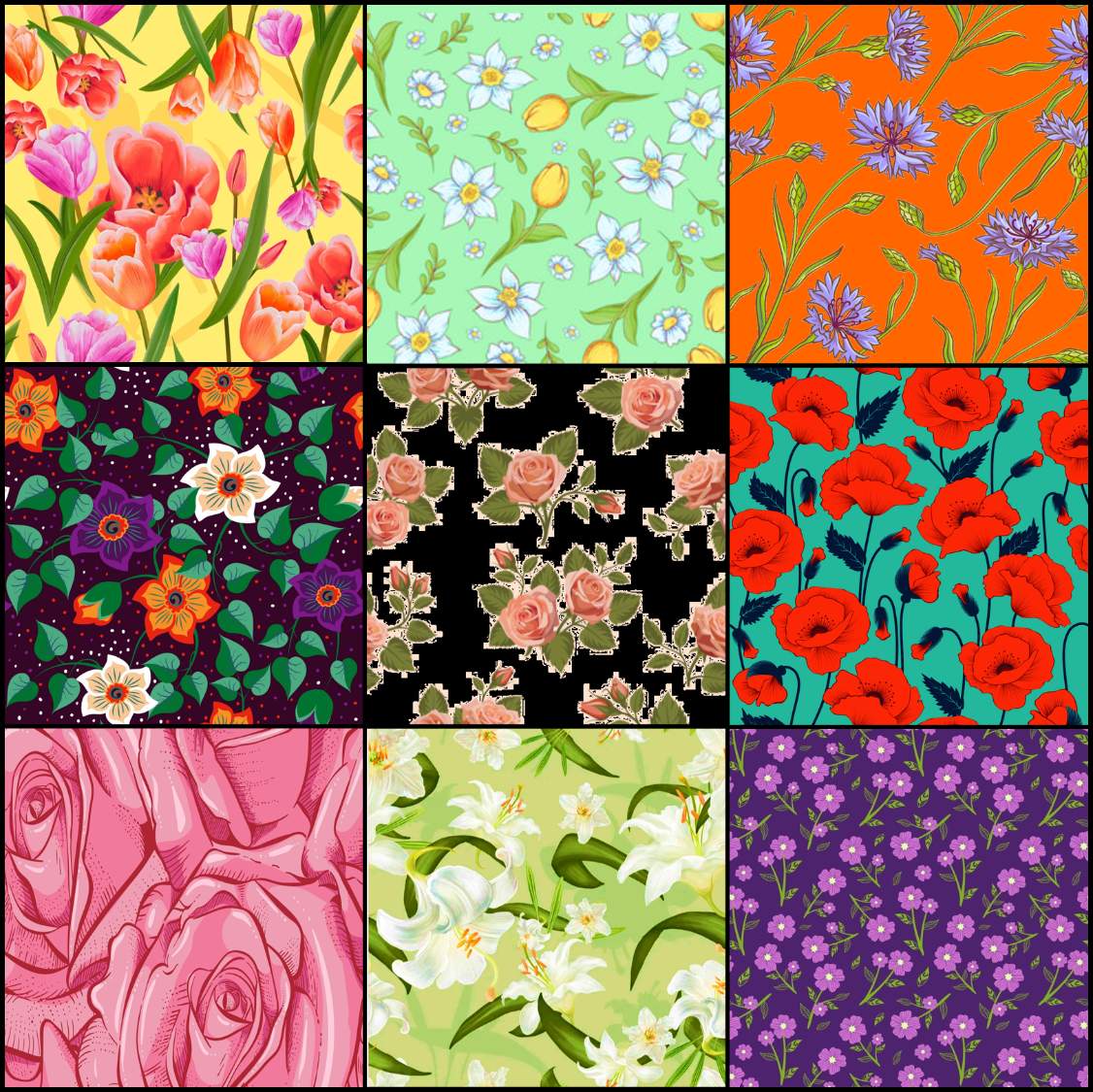 Jigsaw Puzzle | Flower patterns 120 | 81 pieces | Jigidi