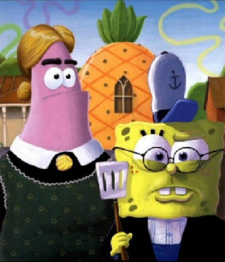 Solve American Gothic ~ Patrick & SpongeBob jigsaw puzzle online with ...