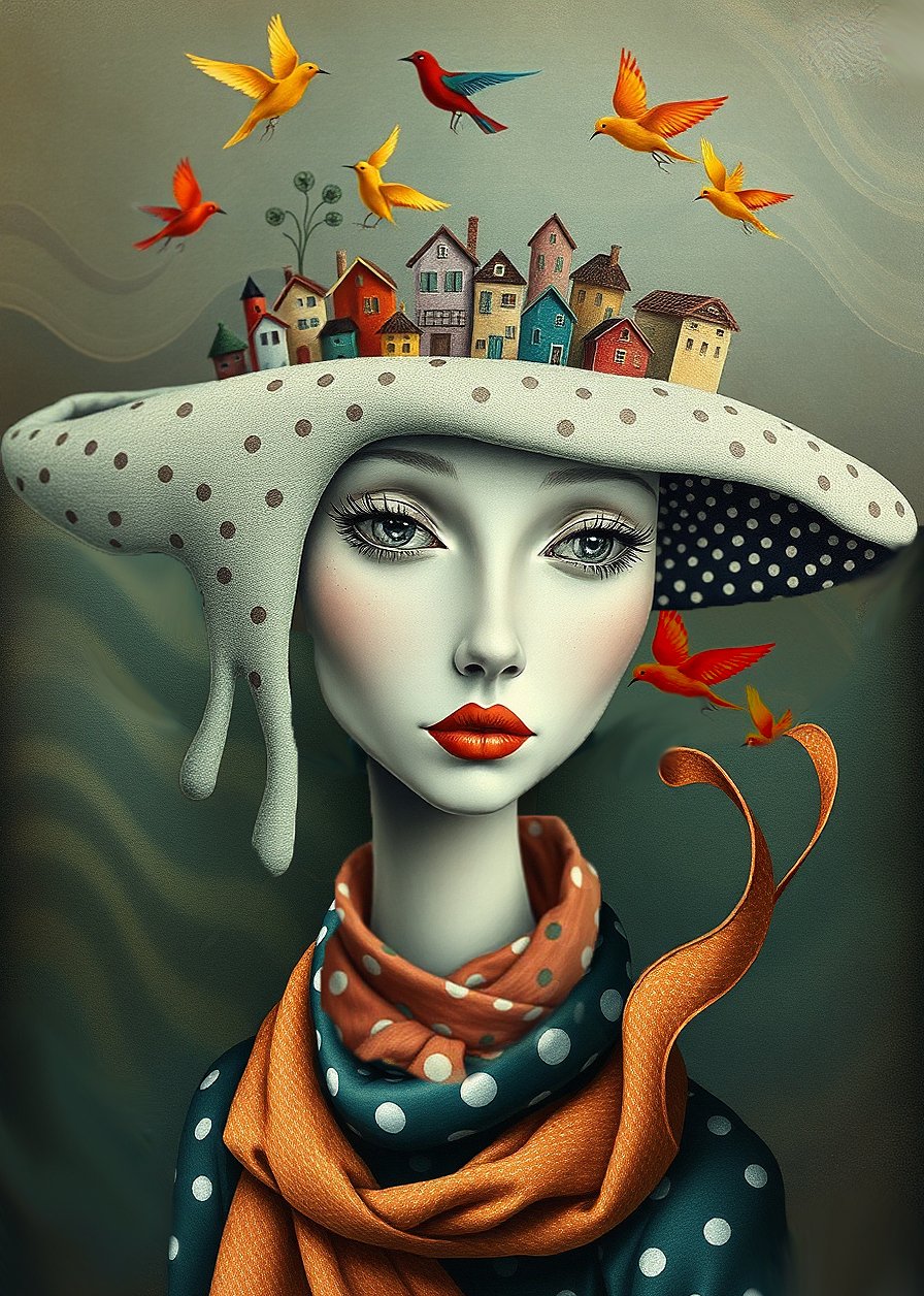 Solve Girl with funny hat...? jigsaw puzzle online with 130 pieces