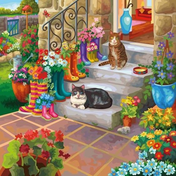 Jigsaw Puzzle | On The Steps | 49 pieces | Jigidi