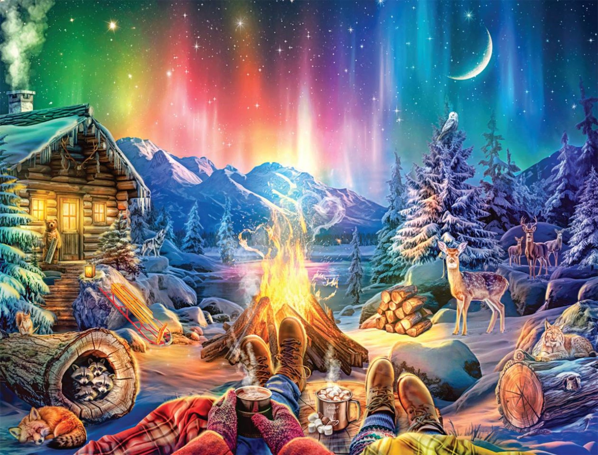 Solve Camping hivernal jigsaw puzzle online with 594 pieces