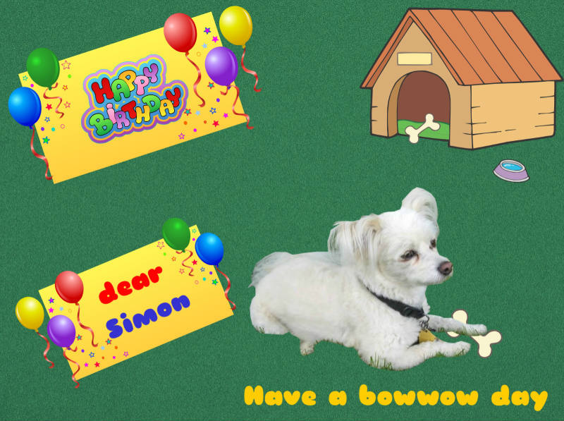 Solve Happy Birthday dear Simon (Linda's / tekchal's dog) jigsaw puzzle ...