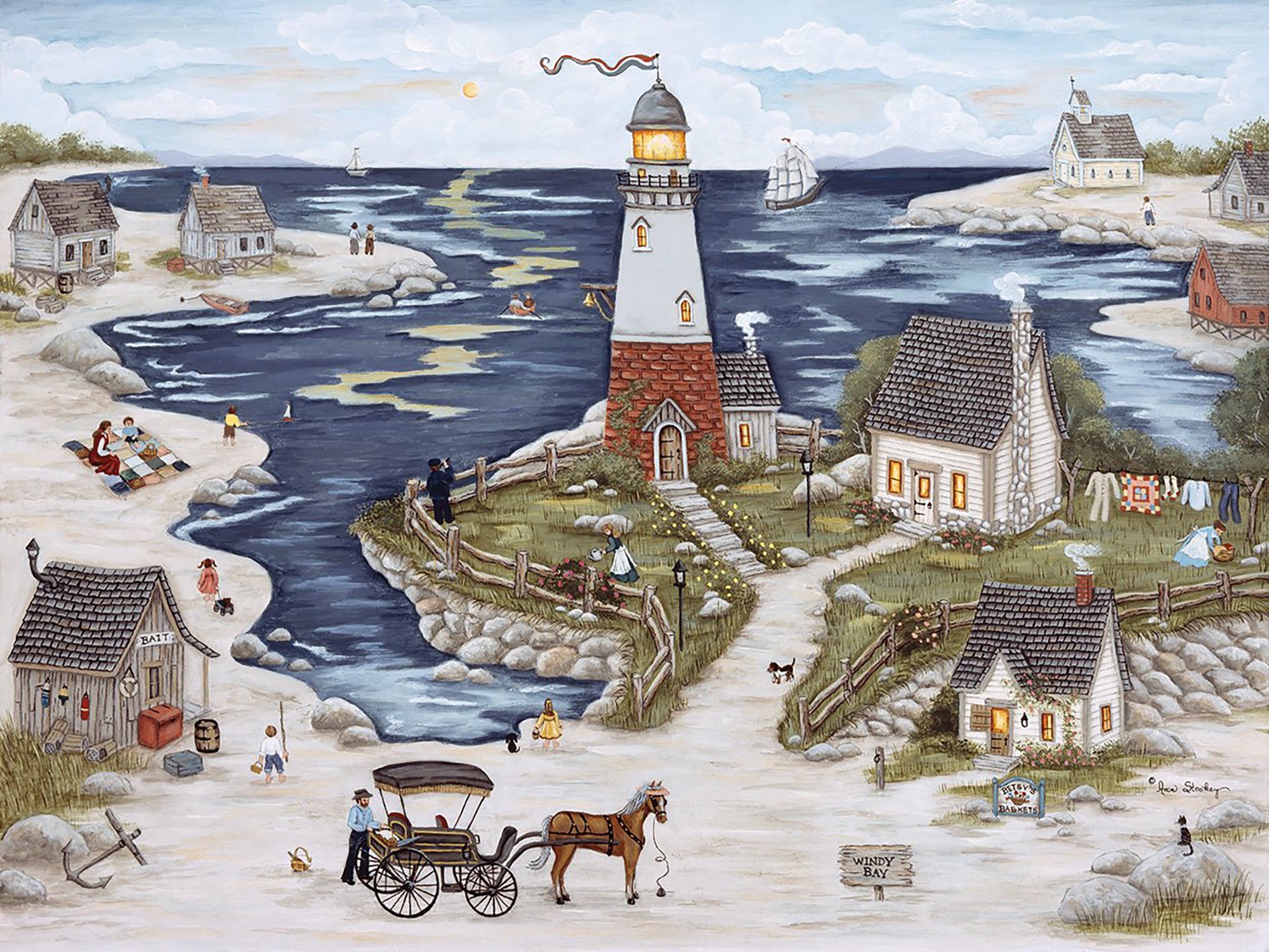 Solve Picnic At Windy Bay jigsaw puzzle online with 352 pieces
