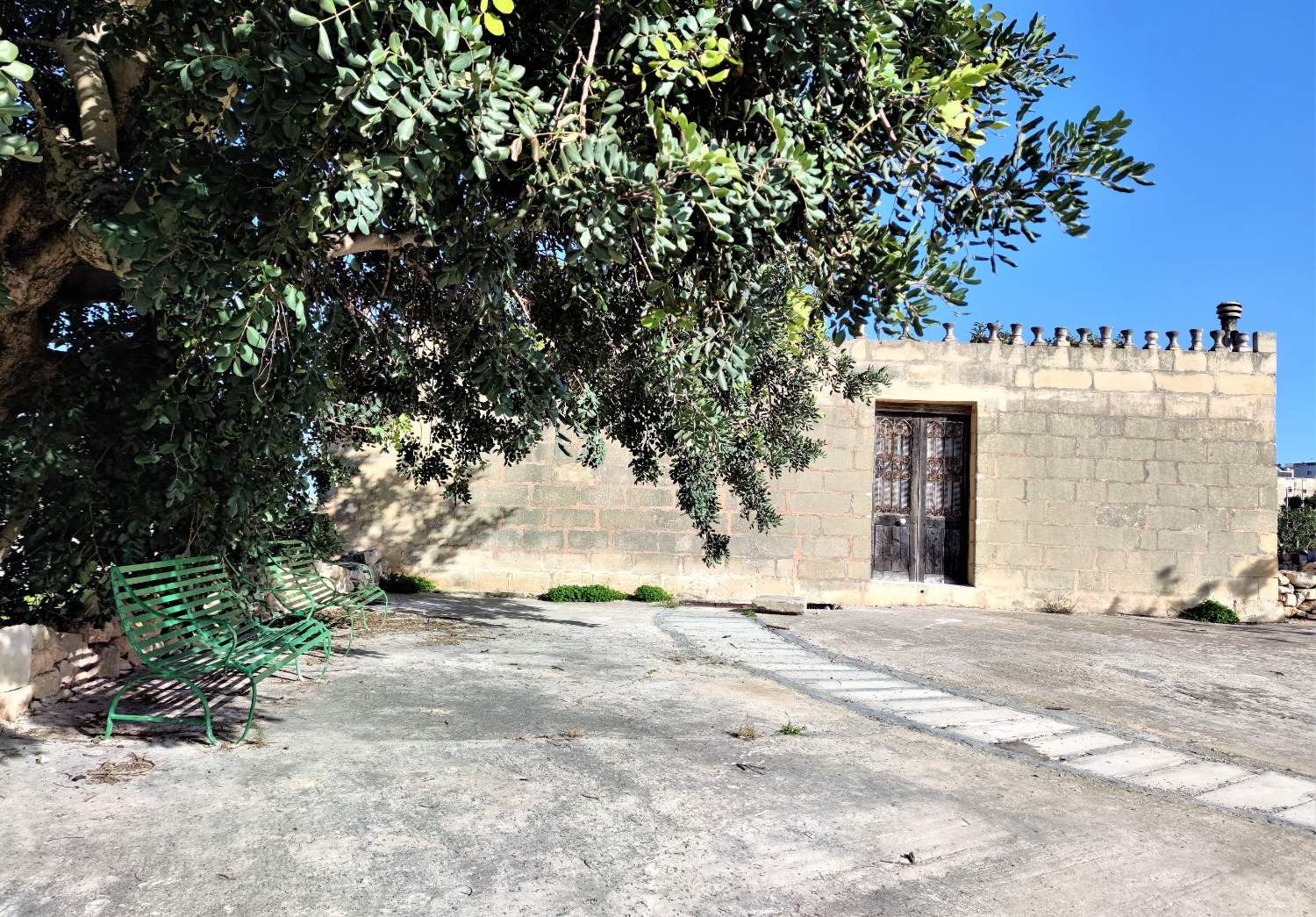Solve Green Benches Under The Carob Tree jigsaw puzzle online with 77 ...