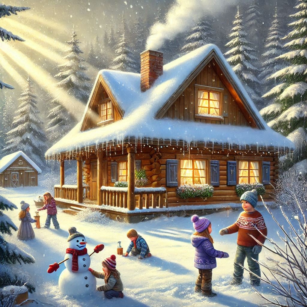 Solve Snowy Day jigsaw puzzle online with 49 pieces