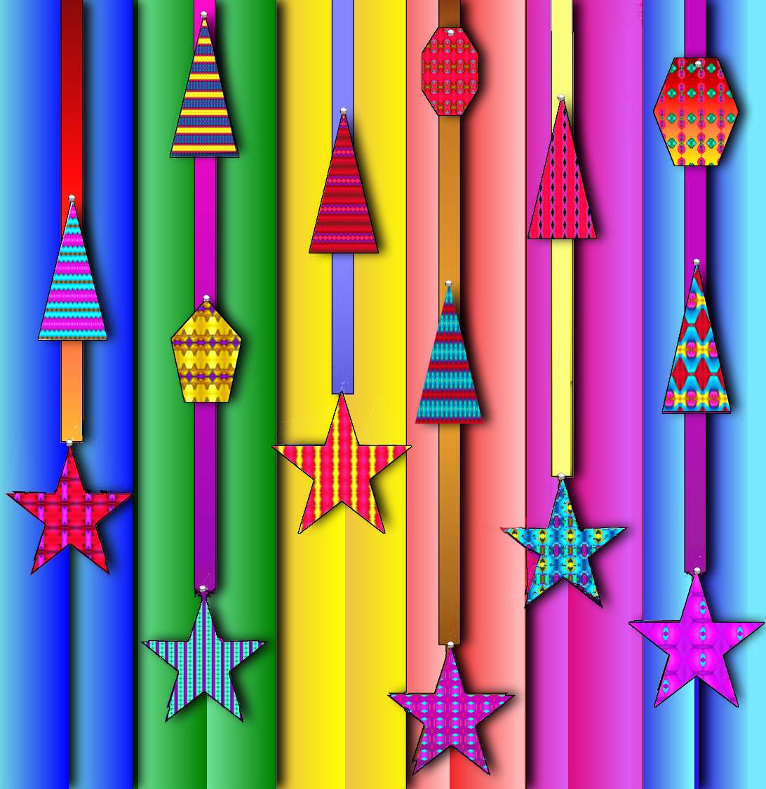 Solve HANGING SHAPES jigsaw puzzle online with 36 pieces