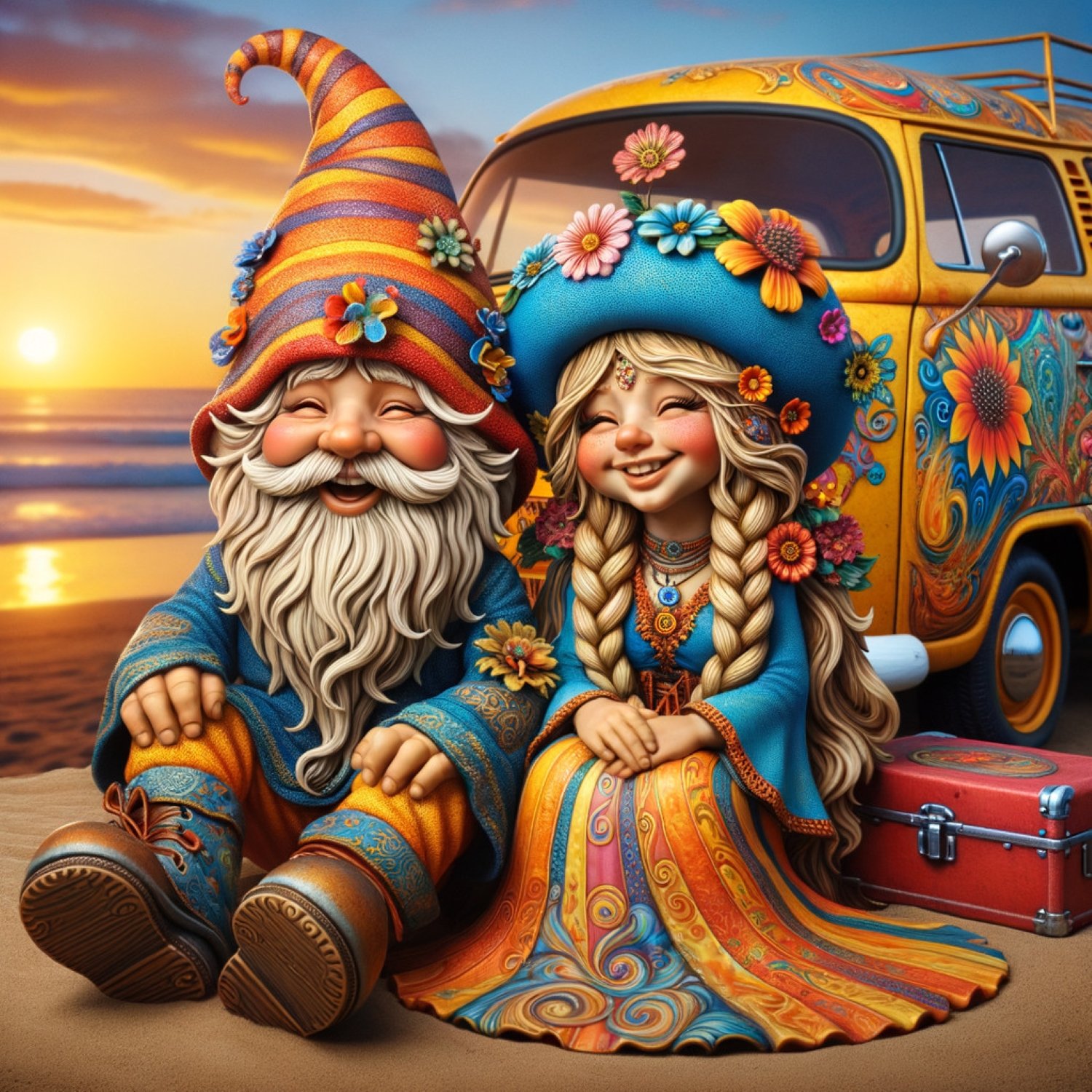 Solve Flower Gnomes jigsaw puzzle online with 81 pieces