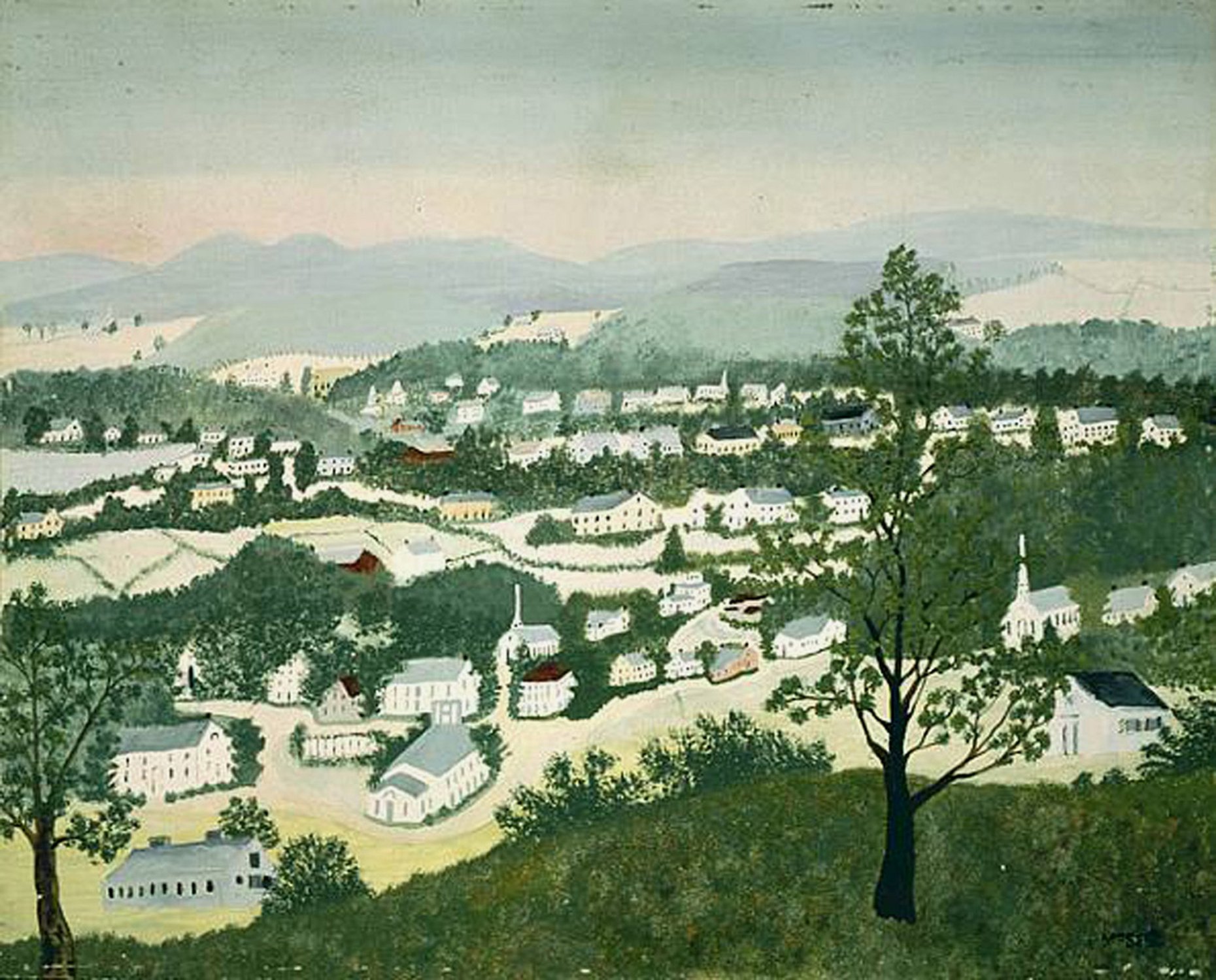 Solve Grandma Moses, In Green Mountains 1946 jigsaw puzzle online with ...