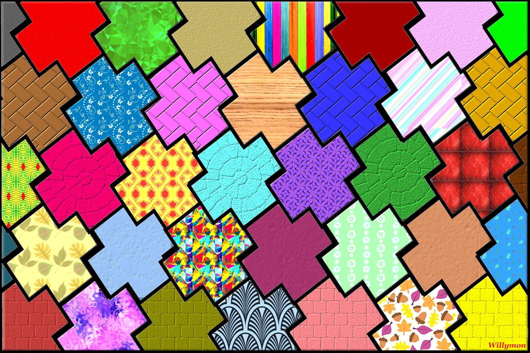 Solve crosses slanted jigsaw puzzle online with 260 pieces