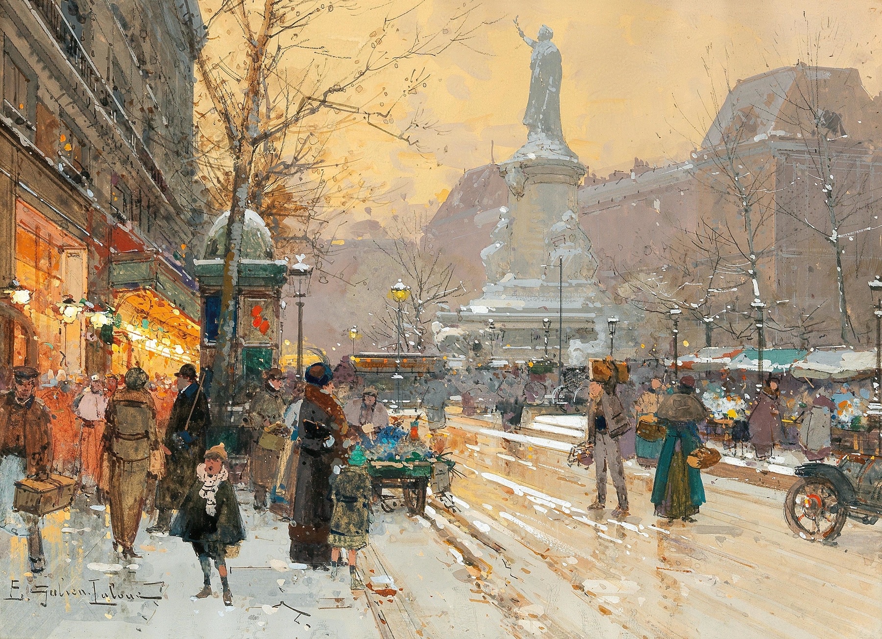 Solve Eugène Galien-Laloue - Paris, Place de la Republique in the rain ...