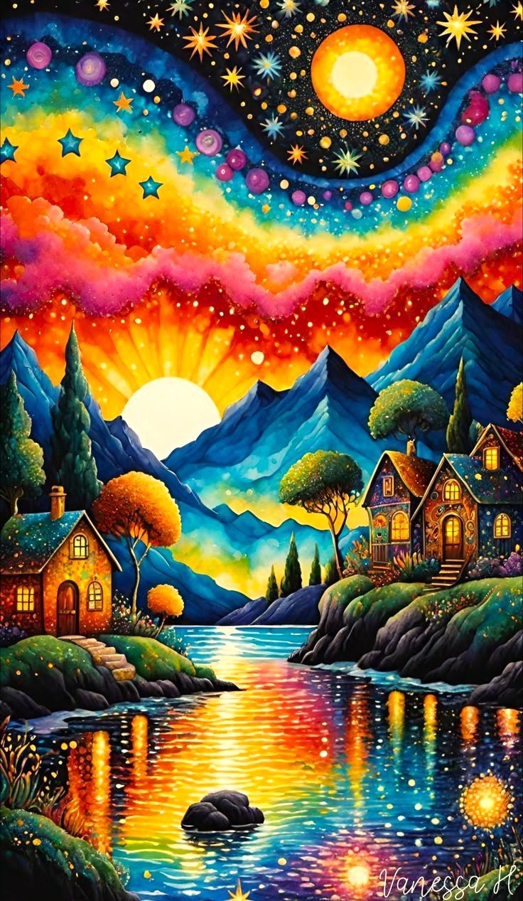 Solve Reflection of the Sun, Setting Behind the Mountains.... jigsaw ...