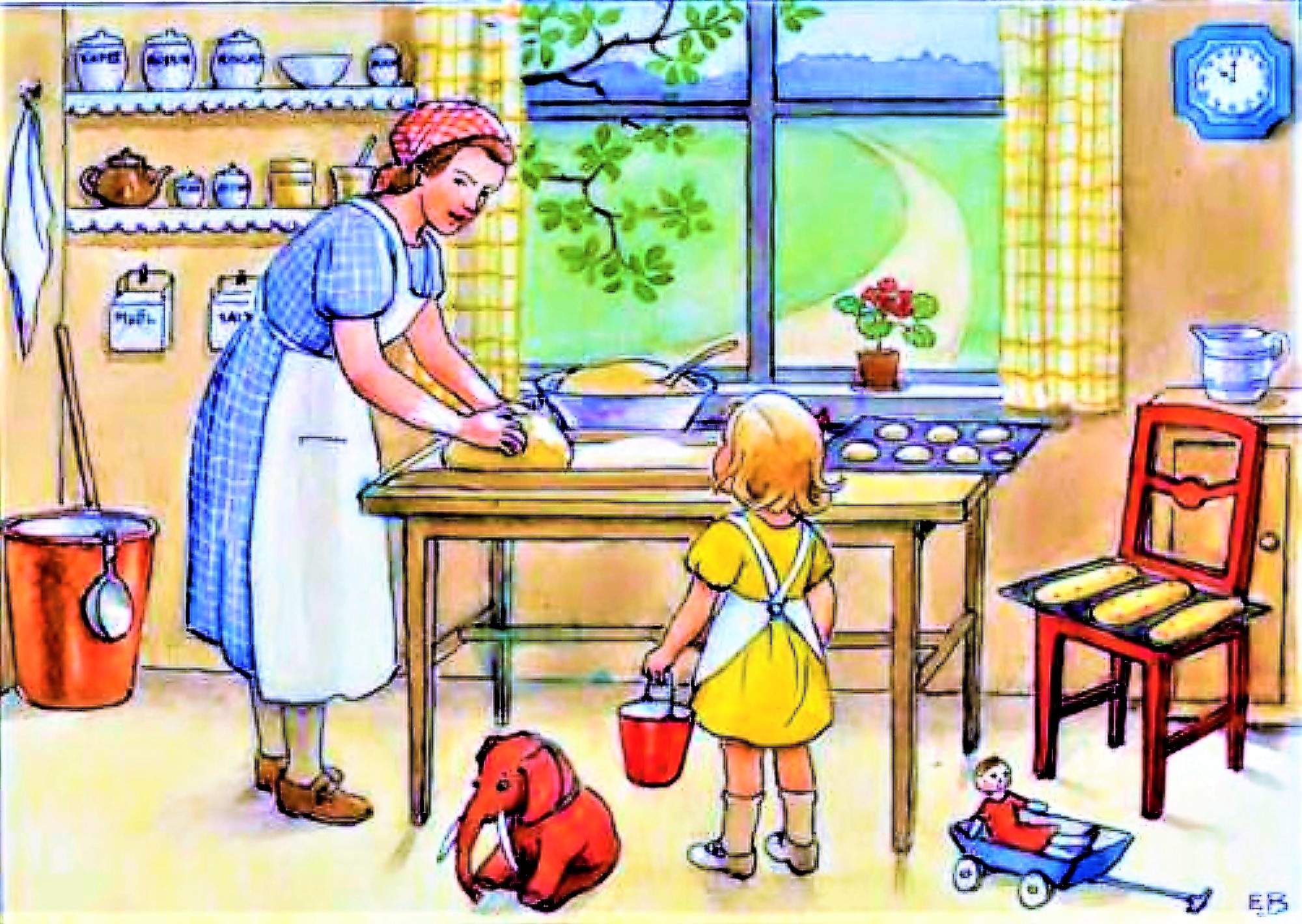 Solve Watching My Mother Bake jigsaw puzzle online with 600 pieces