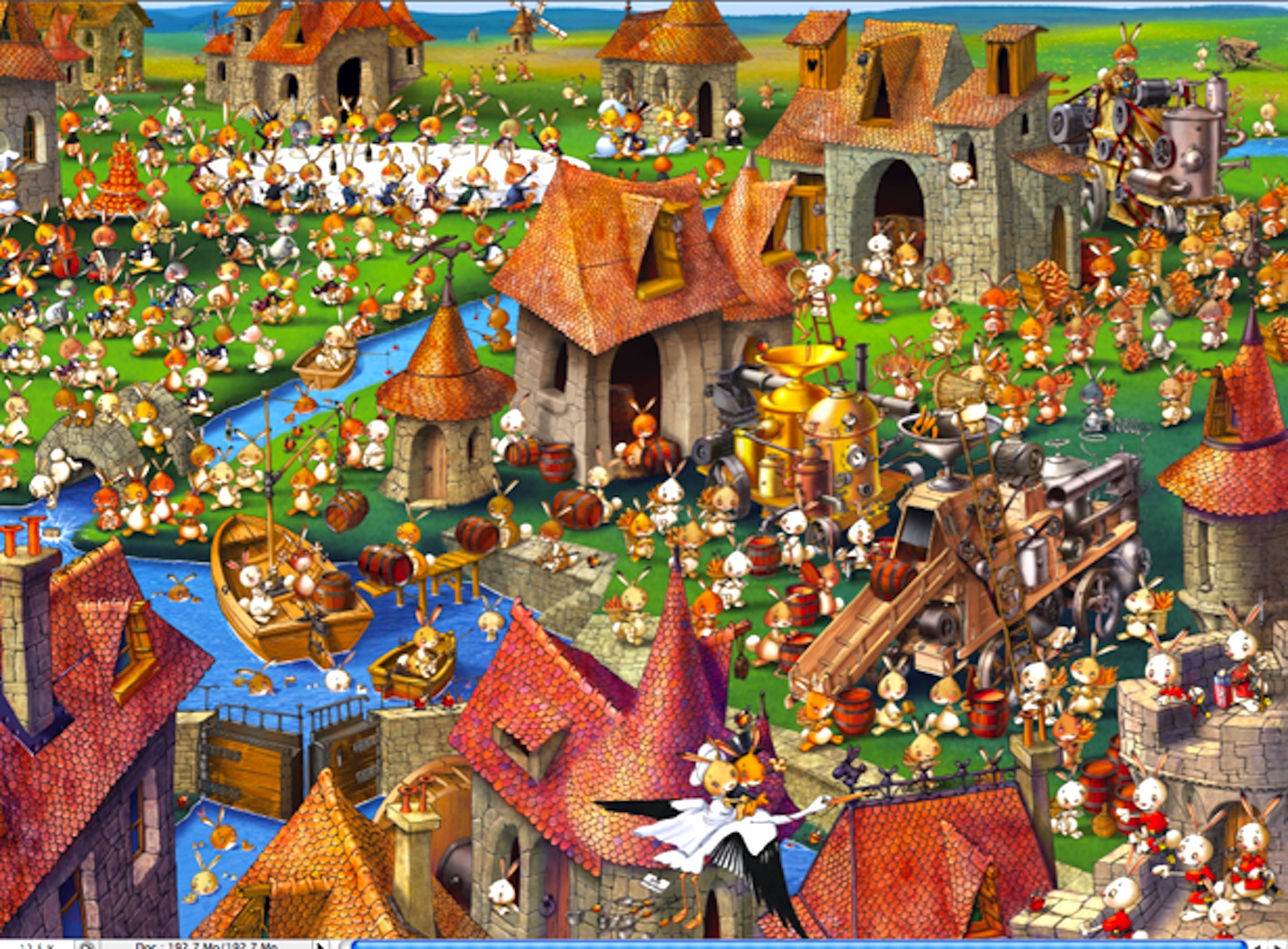 Solve Medieval Bunnies jigsaw puzzle online with 165 pieces