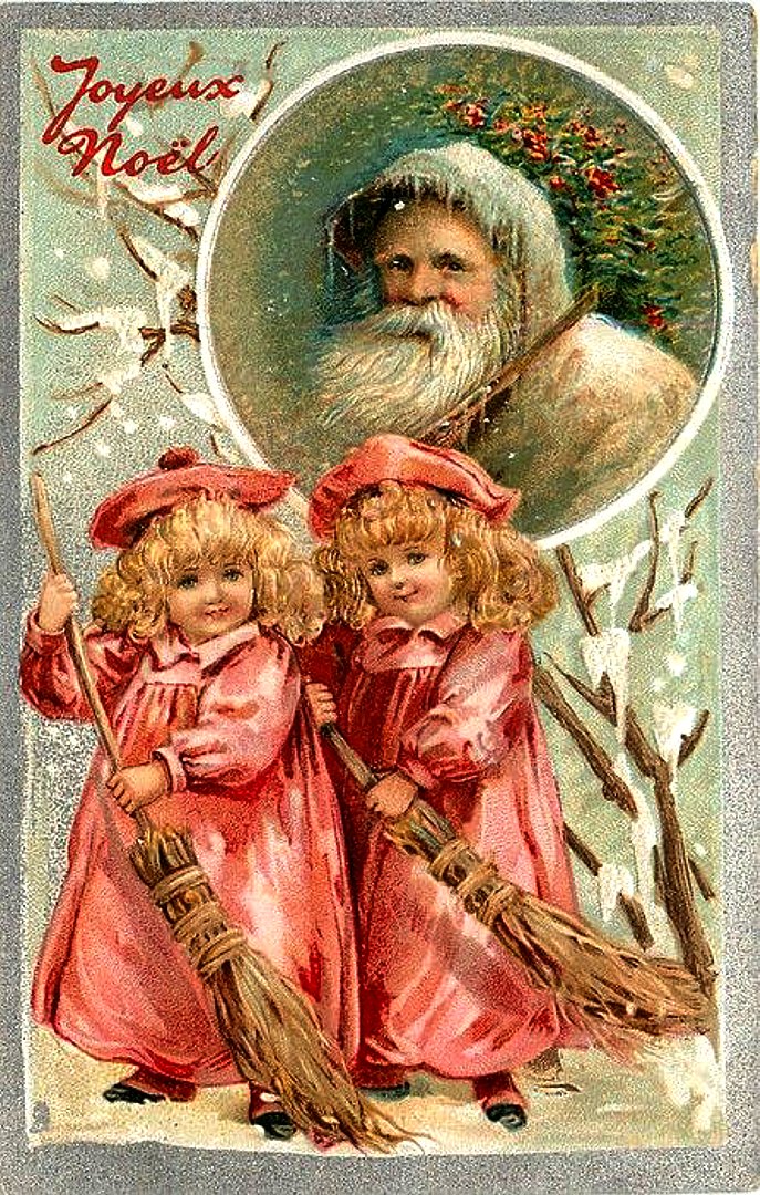 Solve Joyeux Noel, Santa and two sweepers (French) jigsaw puzzle online ...