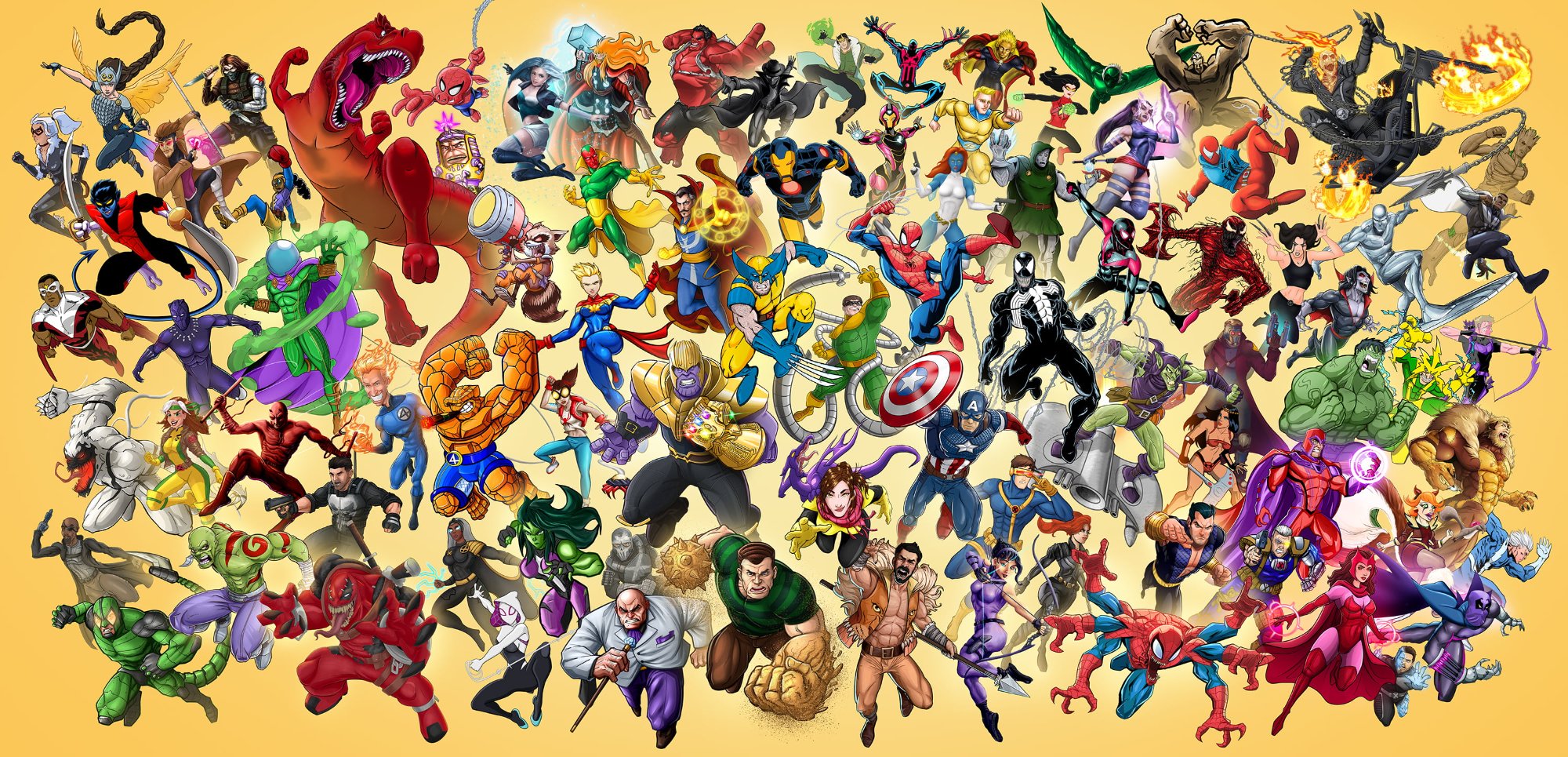 Solve Marvel characters jigsaw puzzle online with 595 pieces