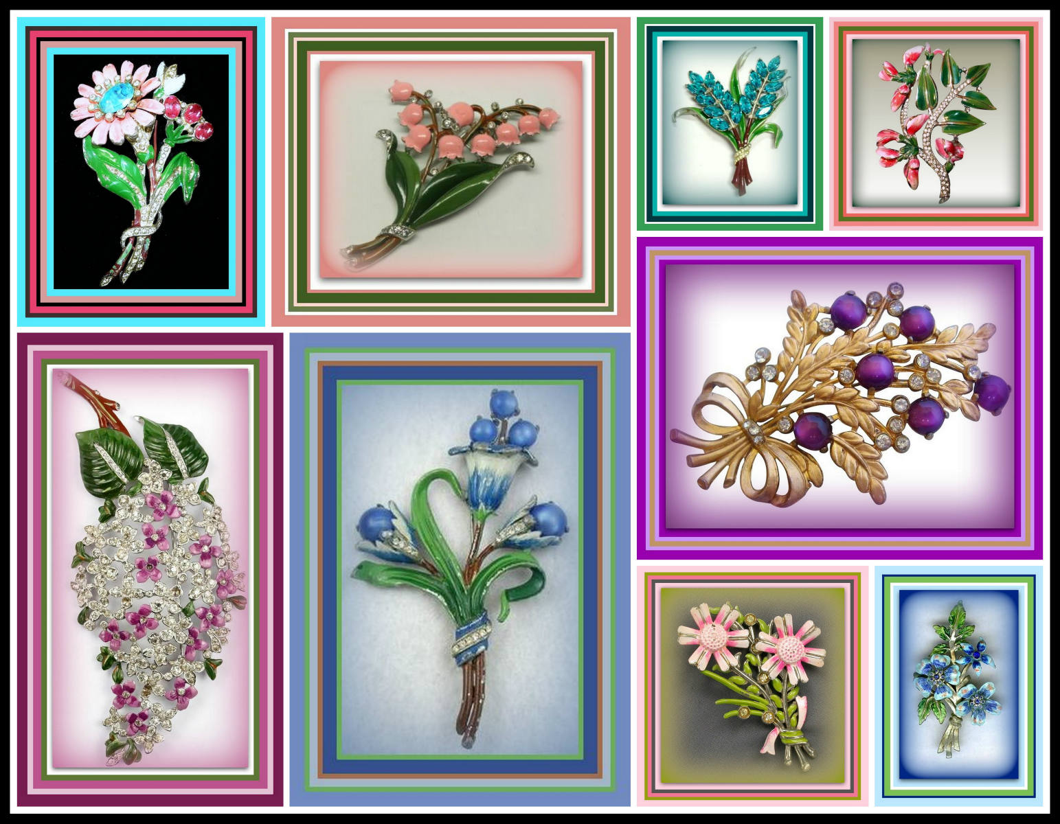 Solve Vintage Pot Metal Floral Brooches to Brighten Your Day jigsaw ...