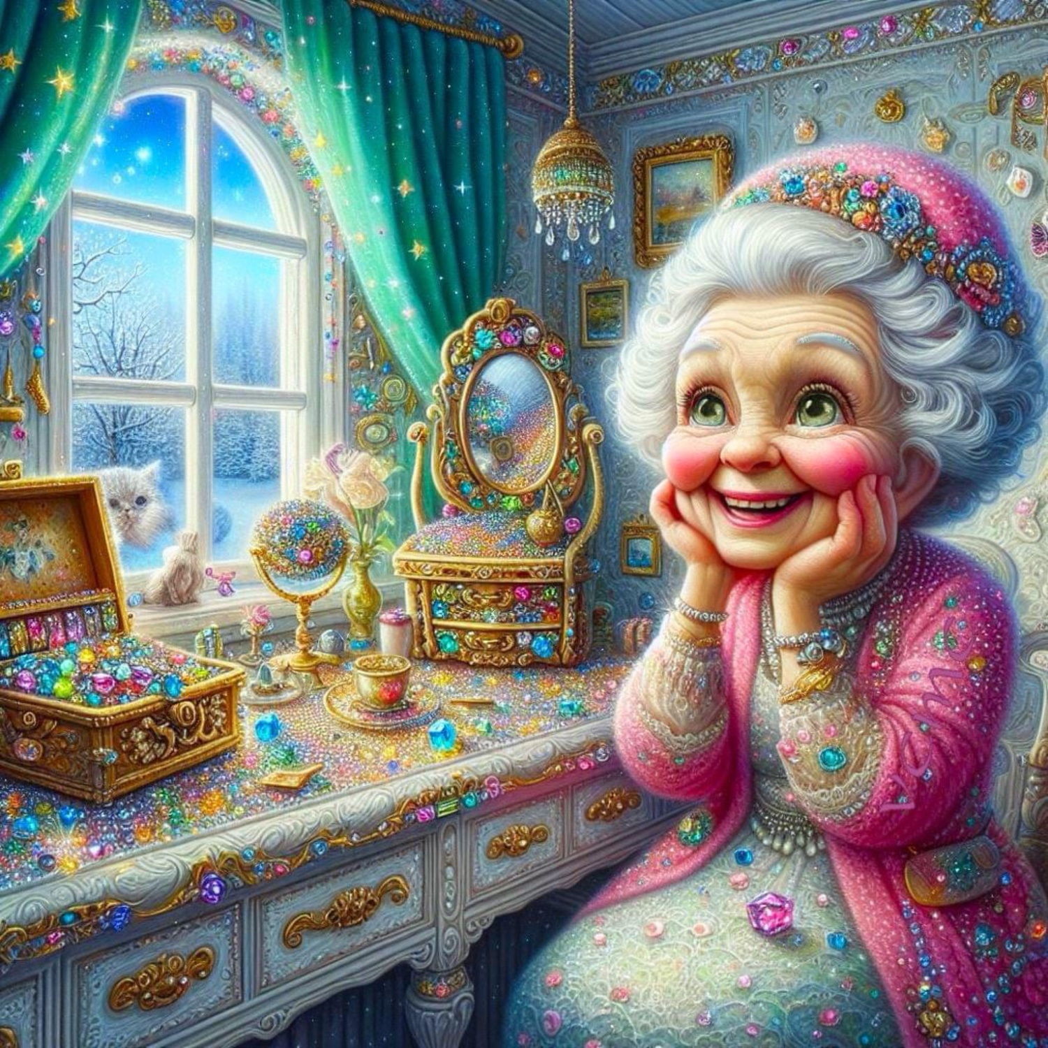 Solve Loving All Of The Bling jigsaw puzzle online with 225 pieces