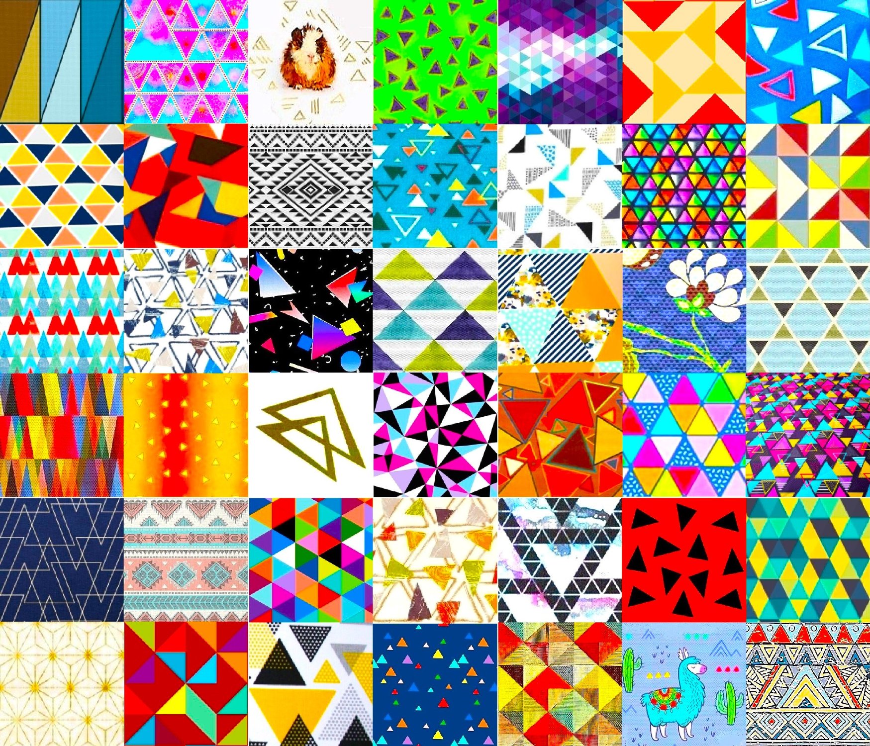 Solve PATCHWORK TRIANGLES 80 jigsaw puzzle online with 72 pieces
