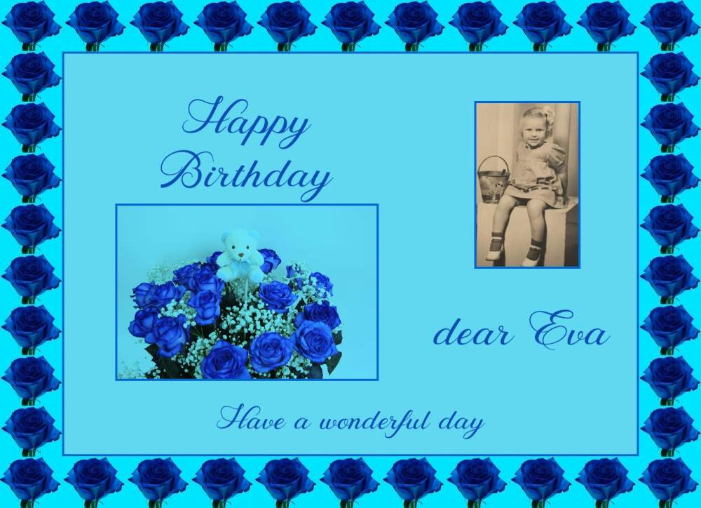 Solve Happy Birthday dear Eva (Kossamu) jigsaw puzzle online with 12 pieces