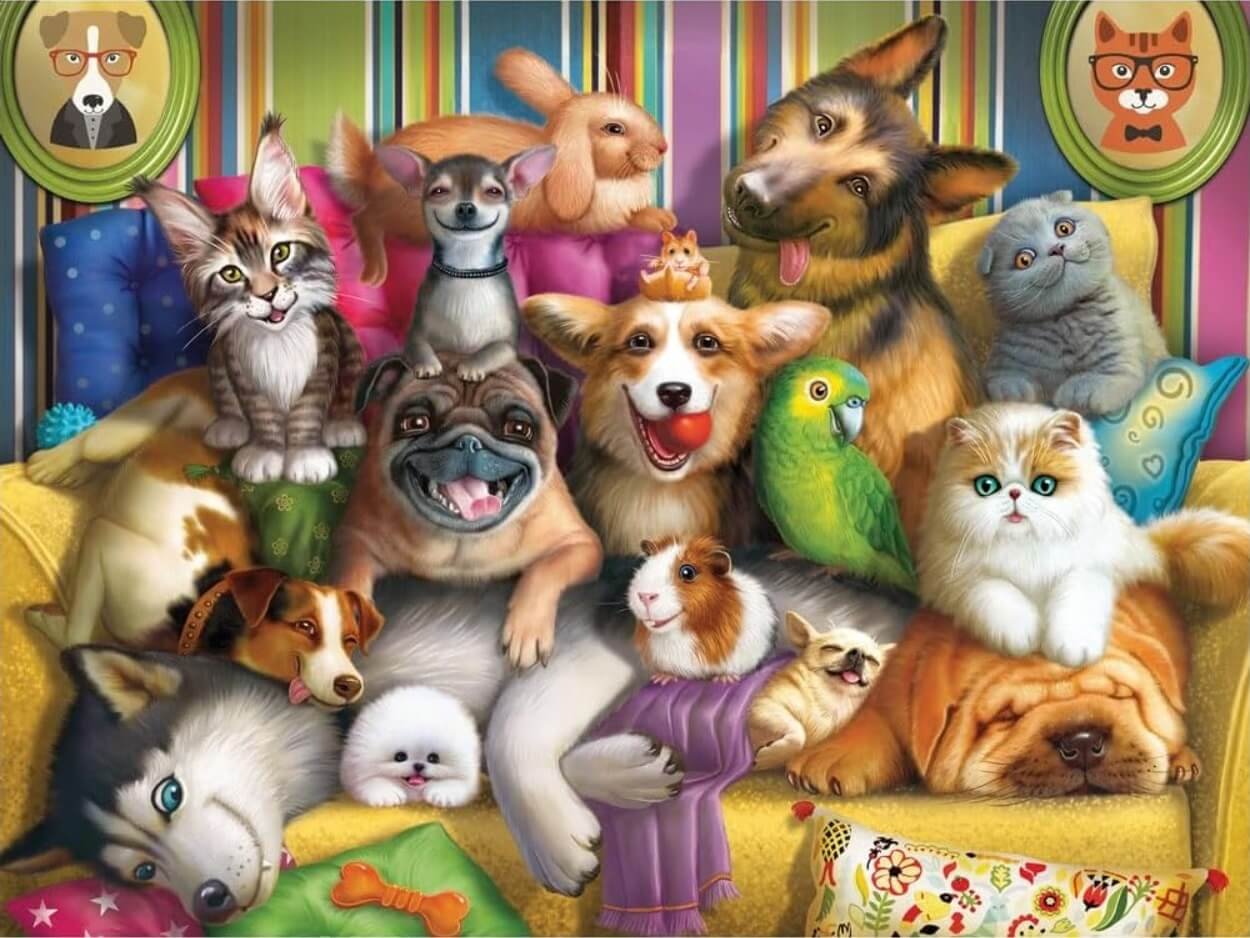 Solve Cute Pets jigsaw puzzle online with 80 pieces