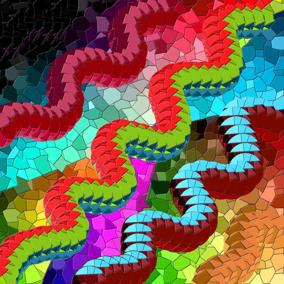 Solve Snakey jigsaw puzzle online with 100 pieces