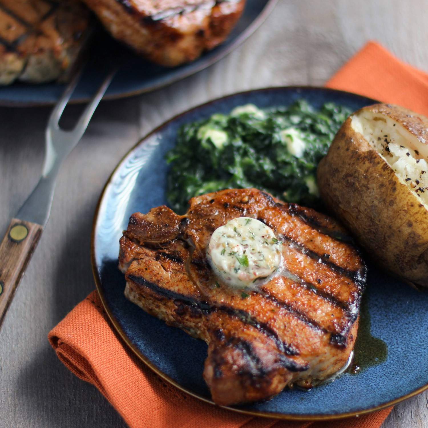 Solve Dry Rubbed Porterhouse Pork Chops With Steakhouse Butter jigsaw ...