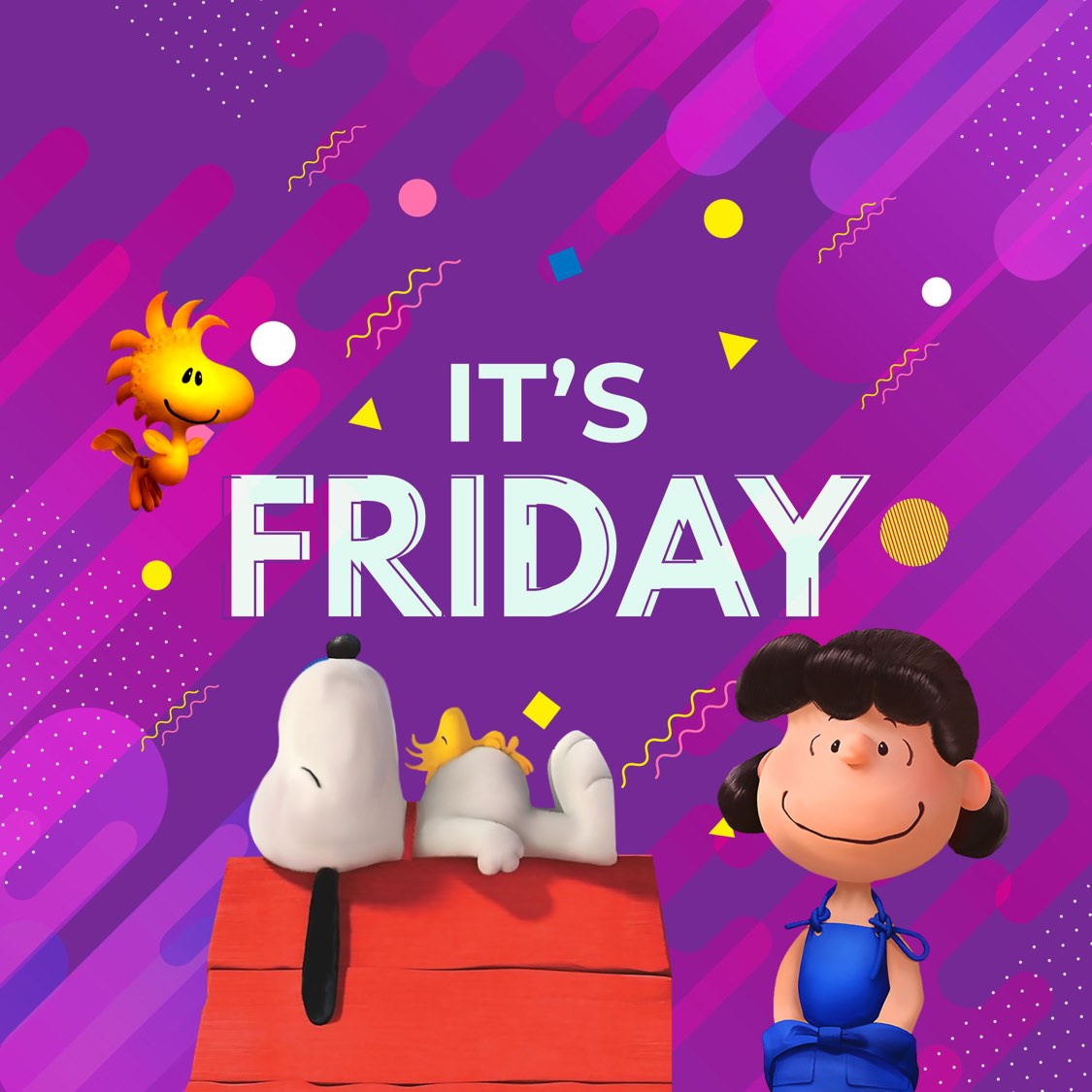 Solve Snoopy's TGIF jigsaw puzzle online with 49 pieces