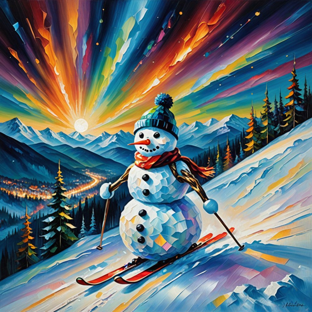 Solve Skiing Snowman jigsaw puzzle online with 81 pieces