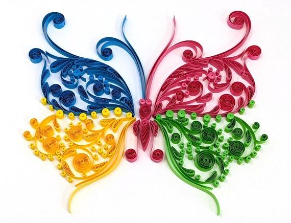 Solve A Beautiful Paper Butterfly jigsaw puzzle online with 63 pieces