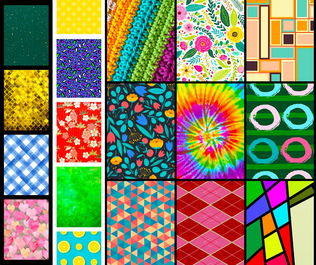 Solve Pattern mashup jigsaw puzzle online with 120 pieces