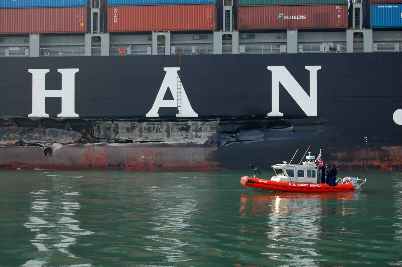 Solve Damage to MV Cosco Busan after colliding with the Bay Bridge, San ...