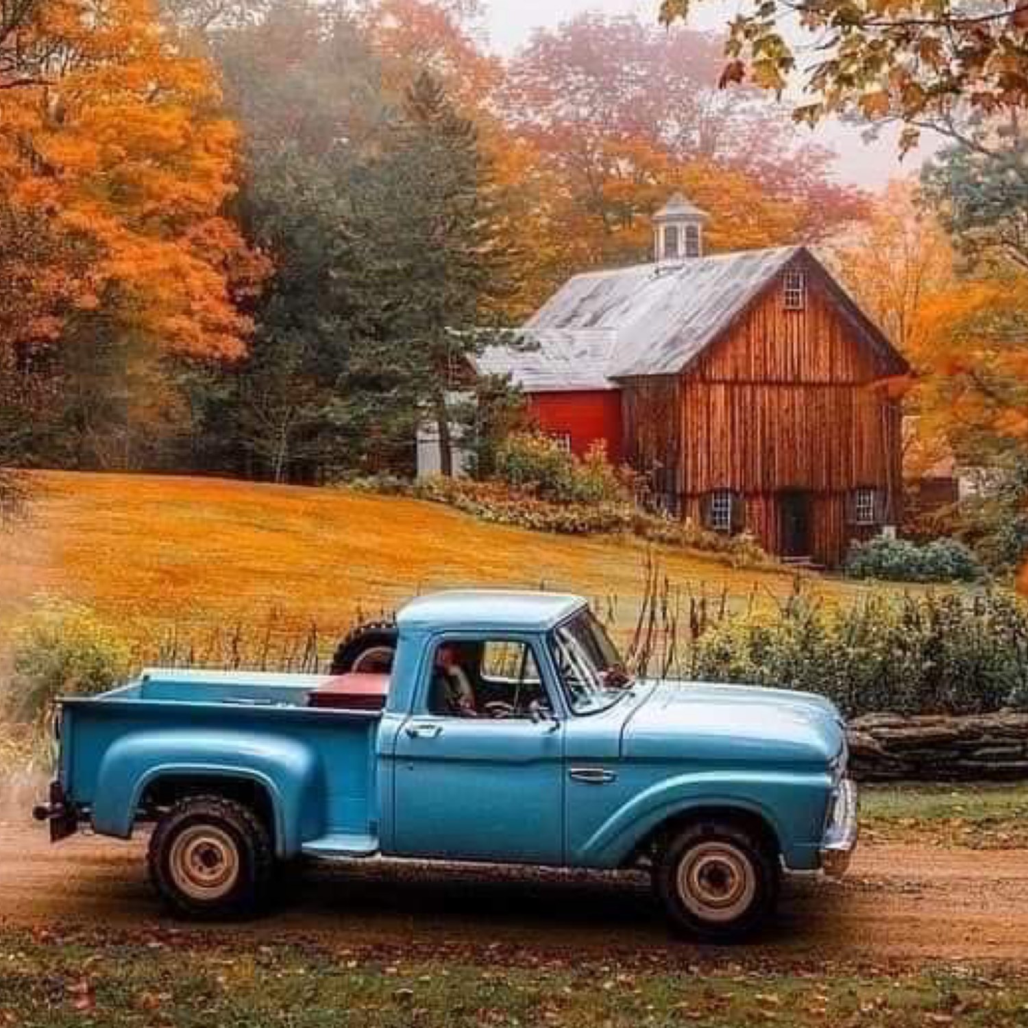 Solve Log Cabin and Old Truck jigsaw puzzle online with 361 pieces