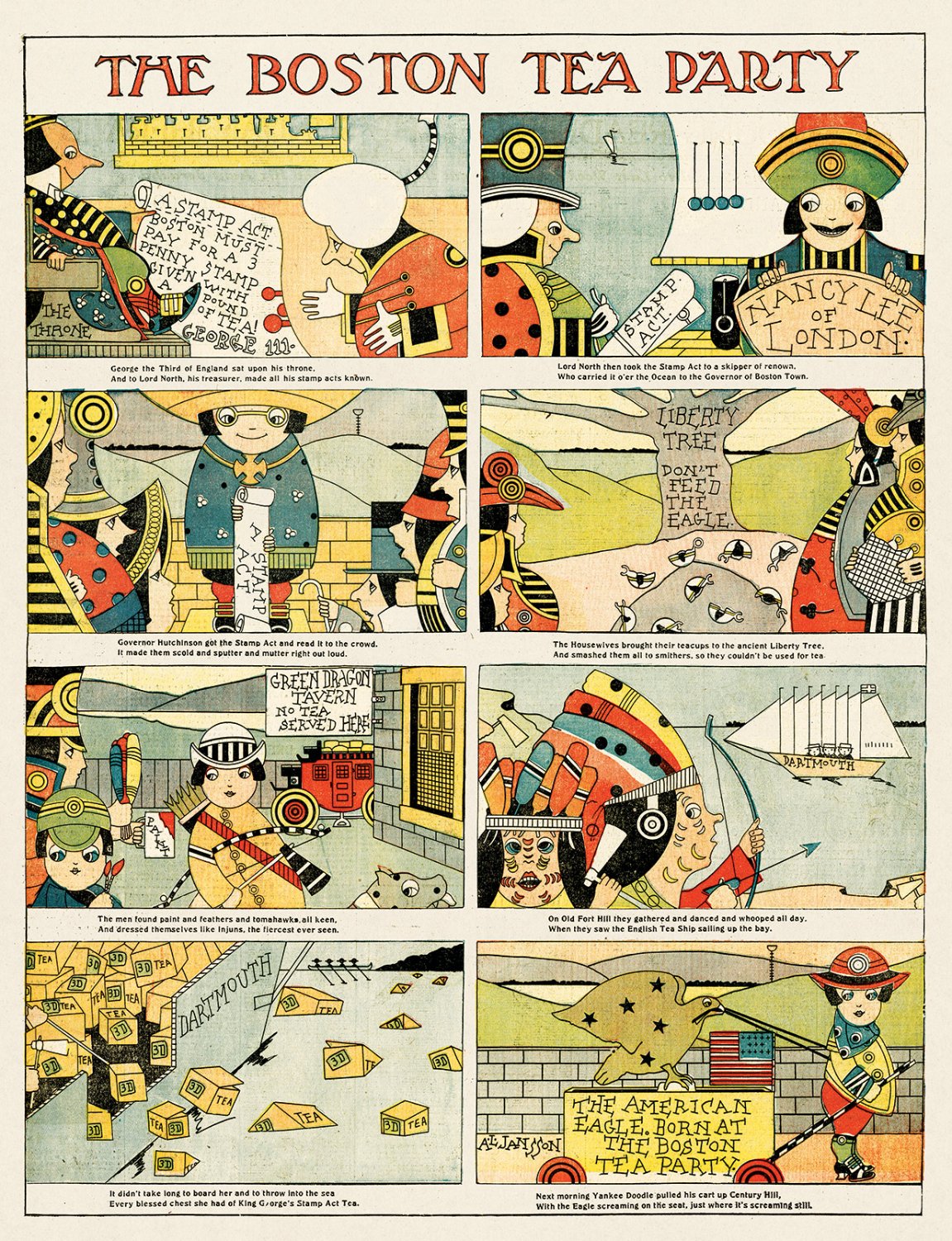 Solve Augustus L. Jansson: "The Boston Tea Party" 1910 jigsaw puzzle ...