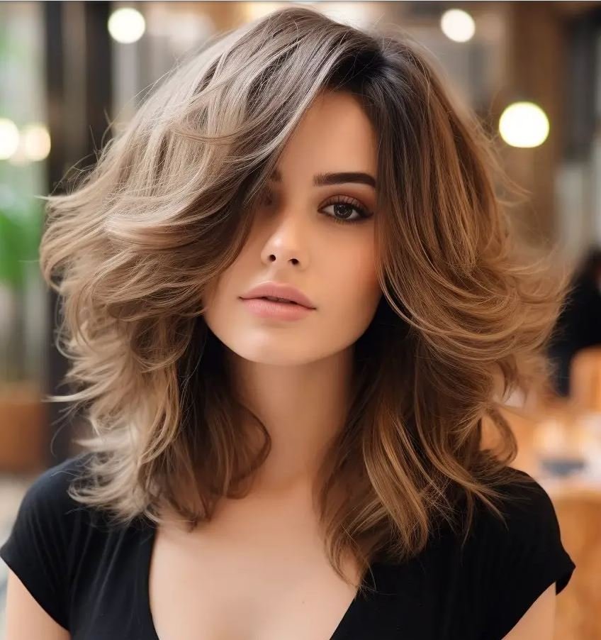 Solve face-framing layers jigsaw puzzle online with 36 pieces