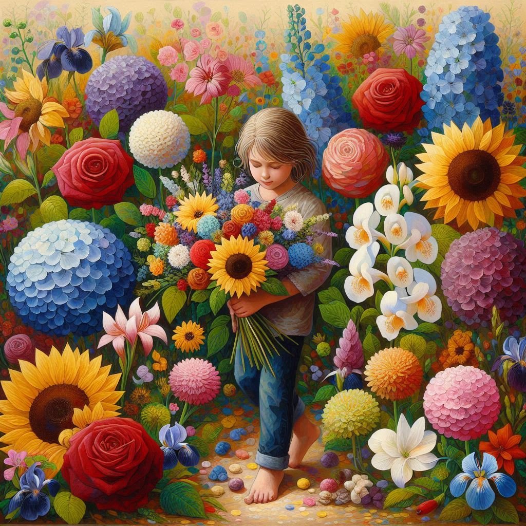 Jigsaw Puzzle | 64 pieces | Land of Giant Flowers | Jigidi