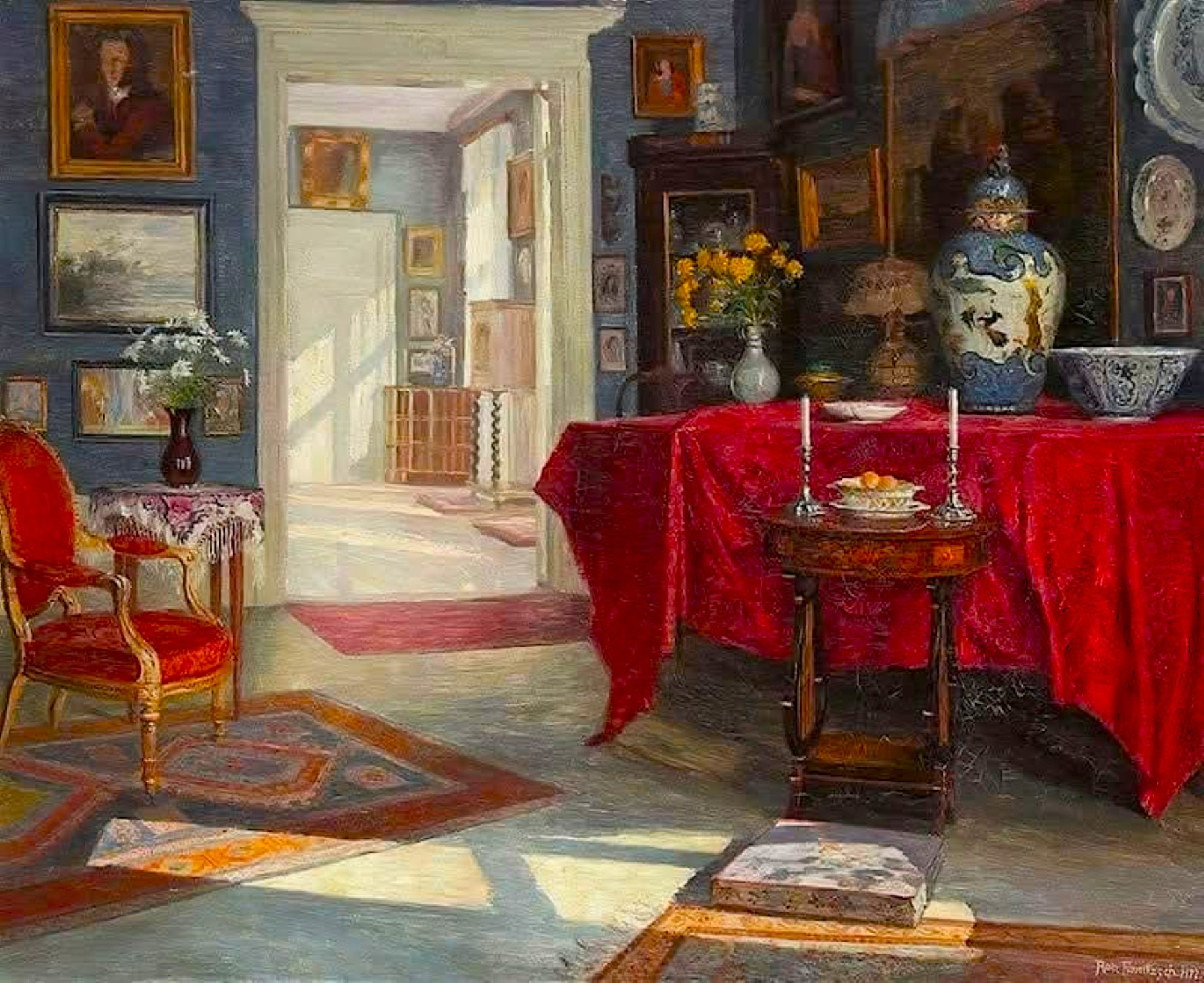 Solve Living Room ~ Robert Panitzsch (Usa- Denmark, 1879-1949) jigsaw ...