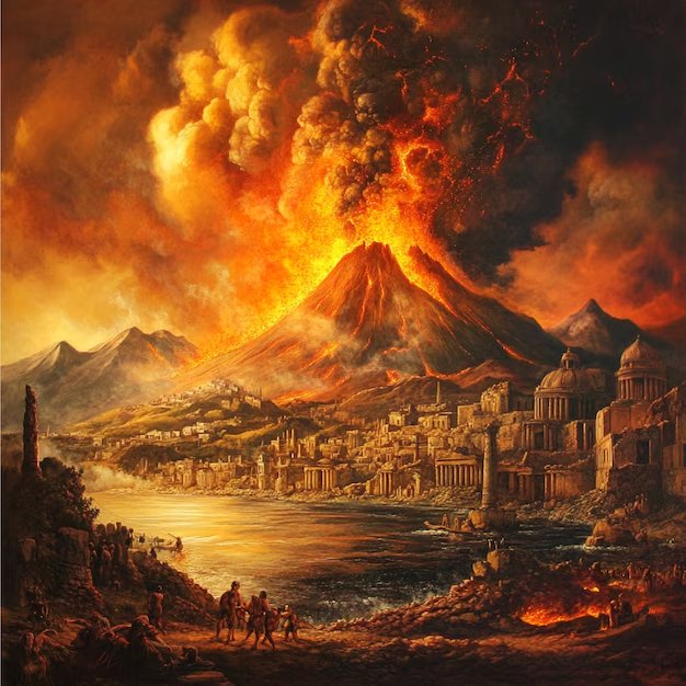Solve historical-depiction-famous-volcanic-eruption-like-pompeii ...