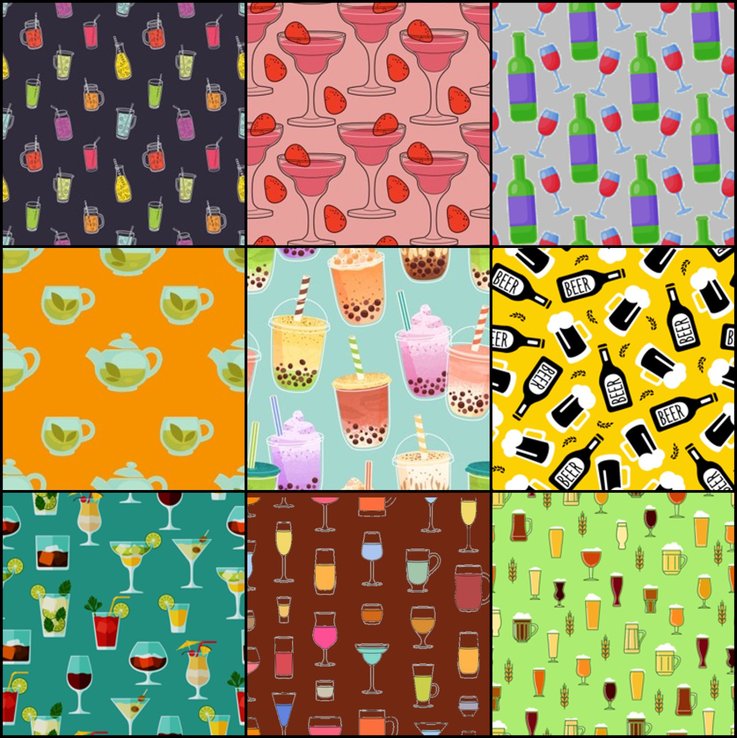 Solve Drink patterns 10 jigsaw puzzle online with 225 pieces