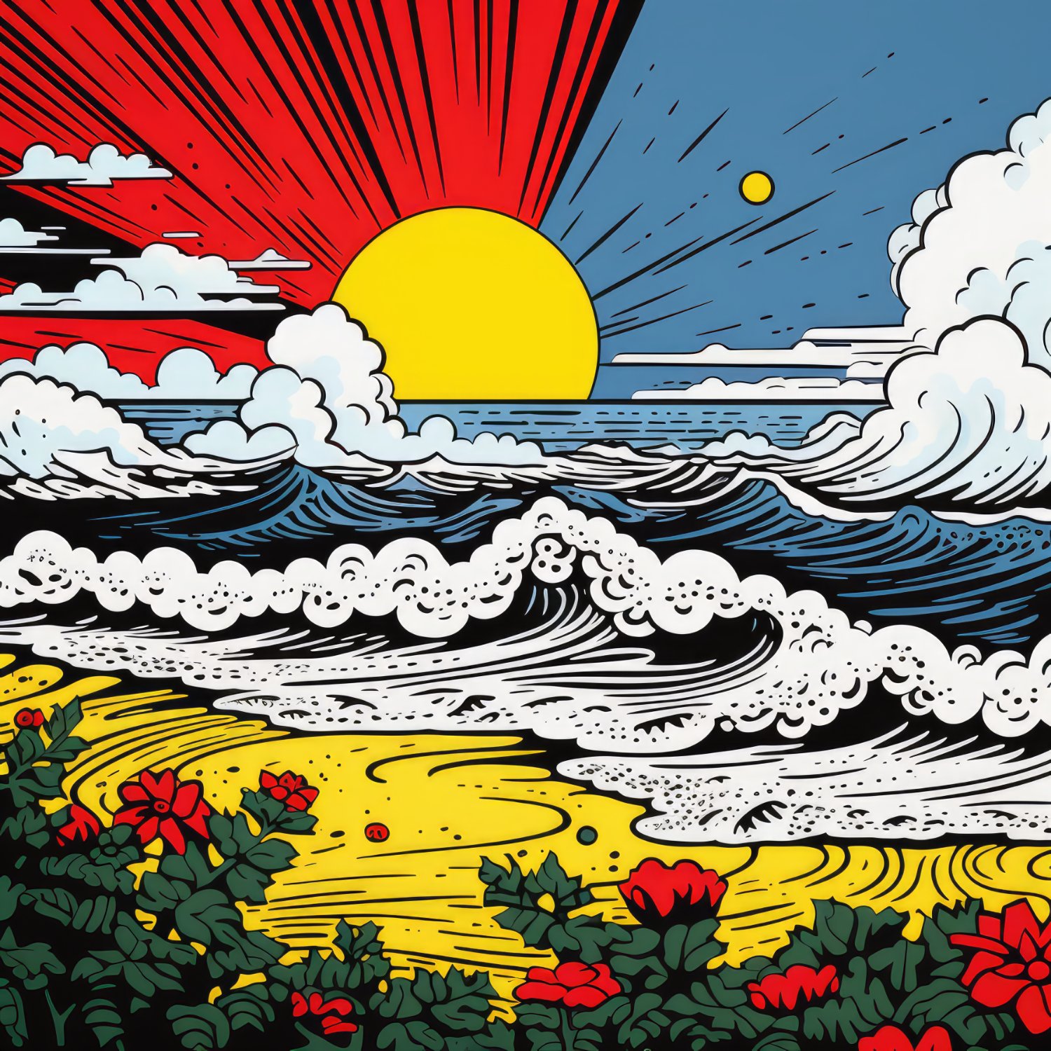 Solve Pop Art Summer Sunset jigsaw puzzle online with 144 pieces