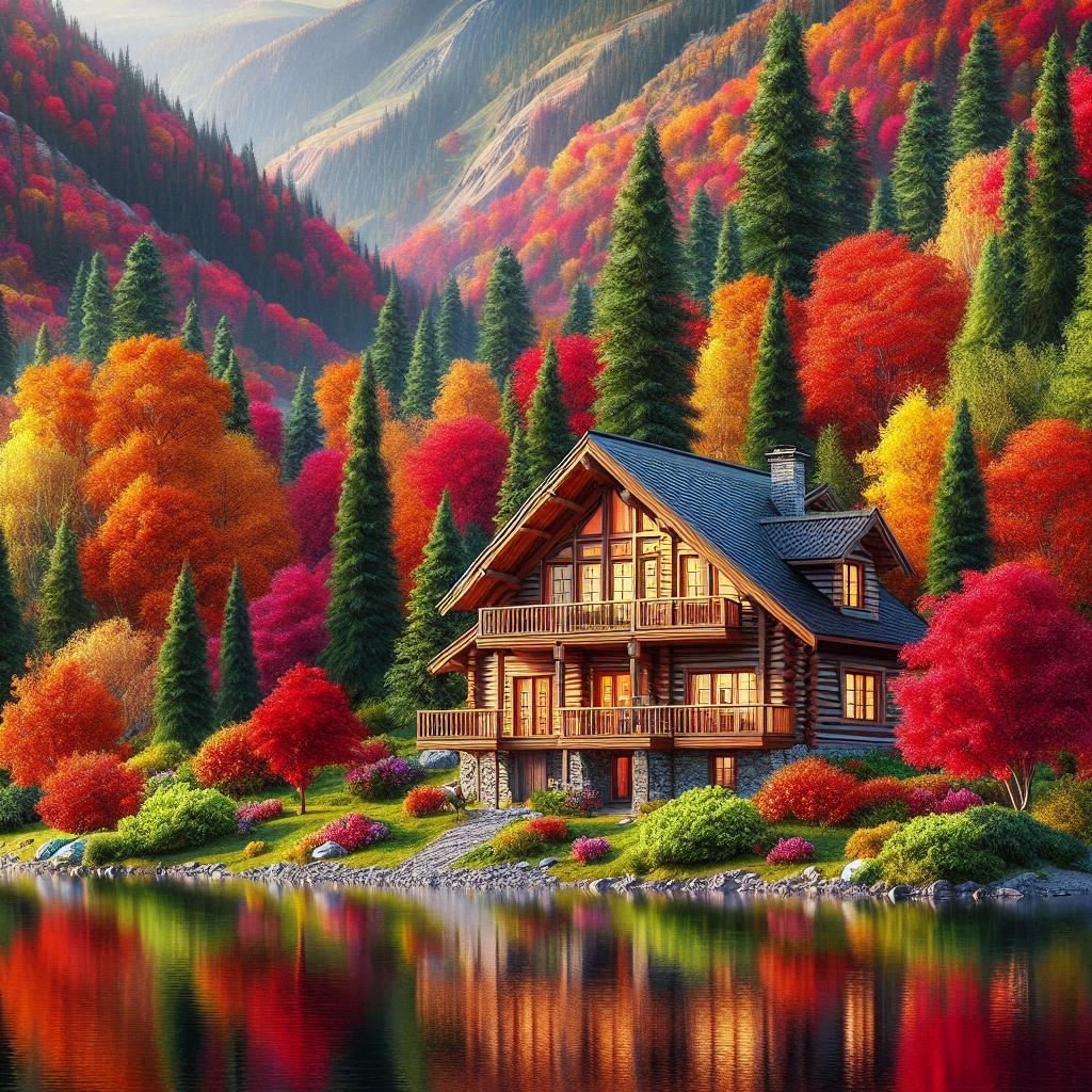 Solve Log Cabin jigsaw puzzle online with 49 pieces