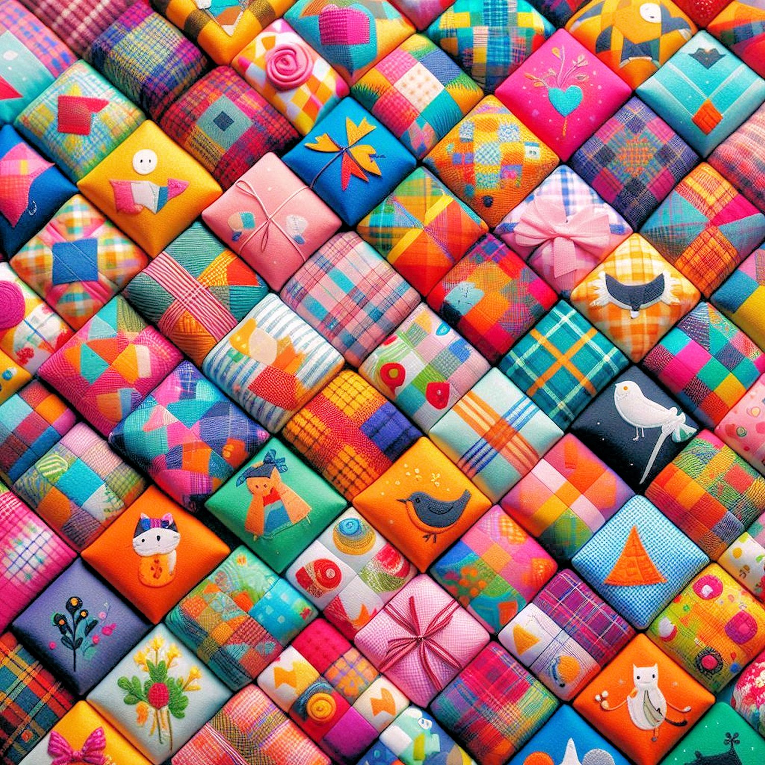 Solve FABRIC BLOCKS jigsaw puzzle online with 225 pieces