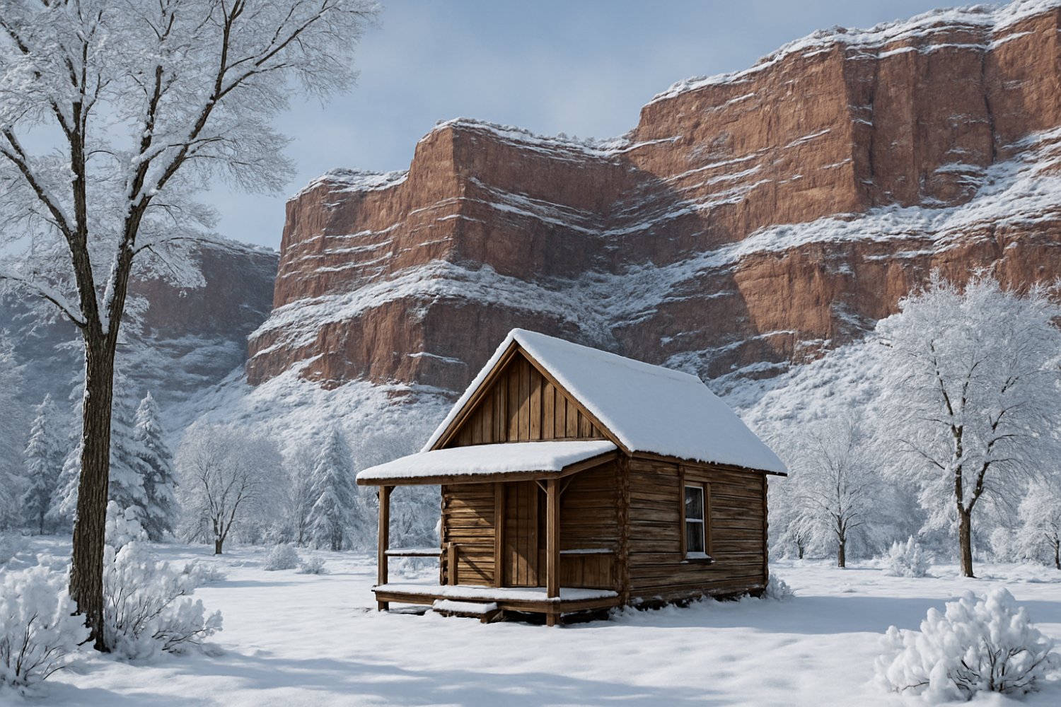 Solve cabin snow jigsaw puzzle online with 35 pieces