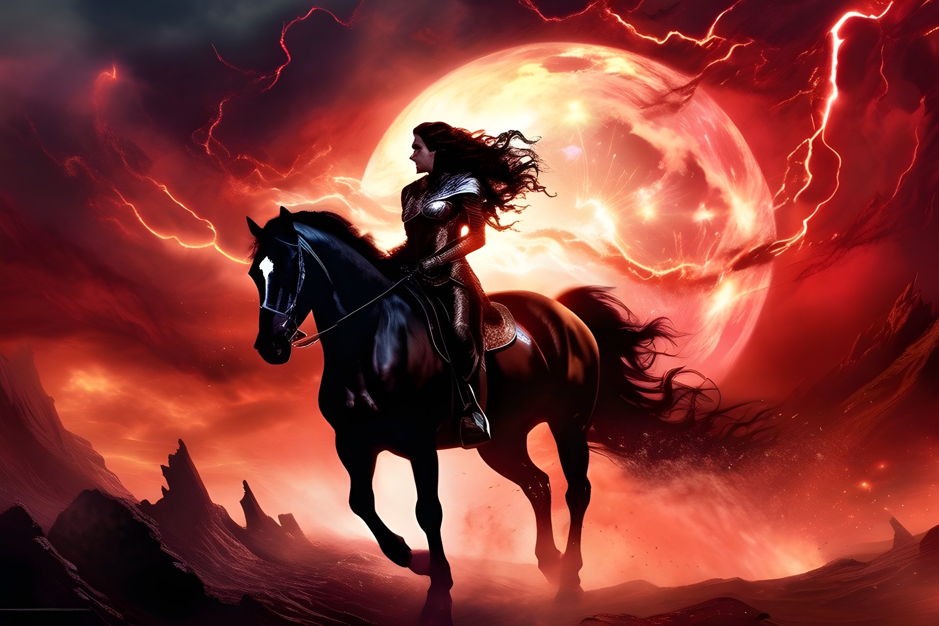 Solve Horse_sunset (12) jigsaw puzzle online with 126 pieces