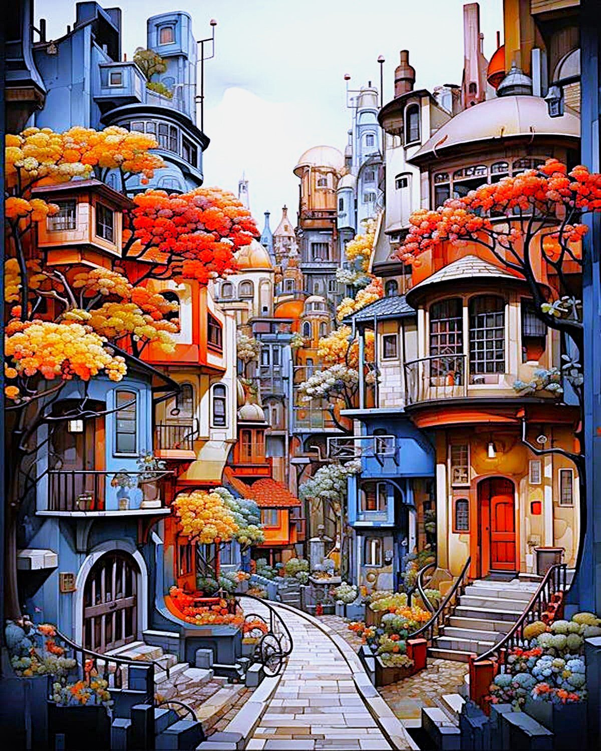 Solve Picturesque neighborhood jigsaw puzzle online with 238 pieces