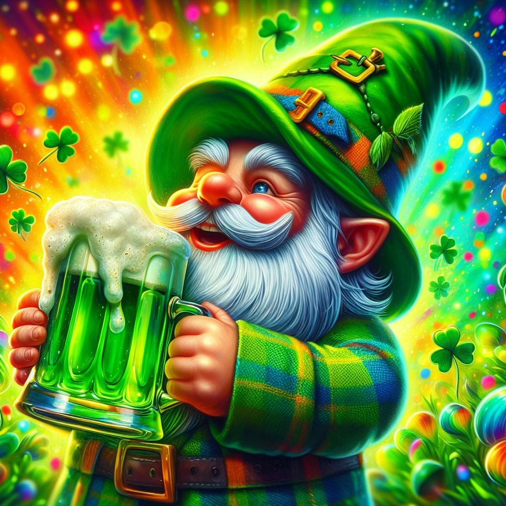 Solve Saint Patrick's Gnome, Bob jigsaw puzzle online with 64 pieces