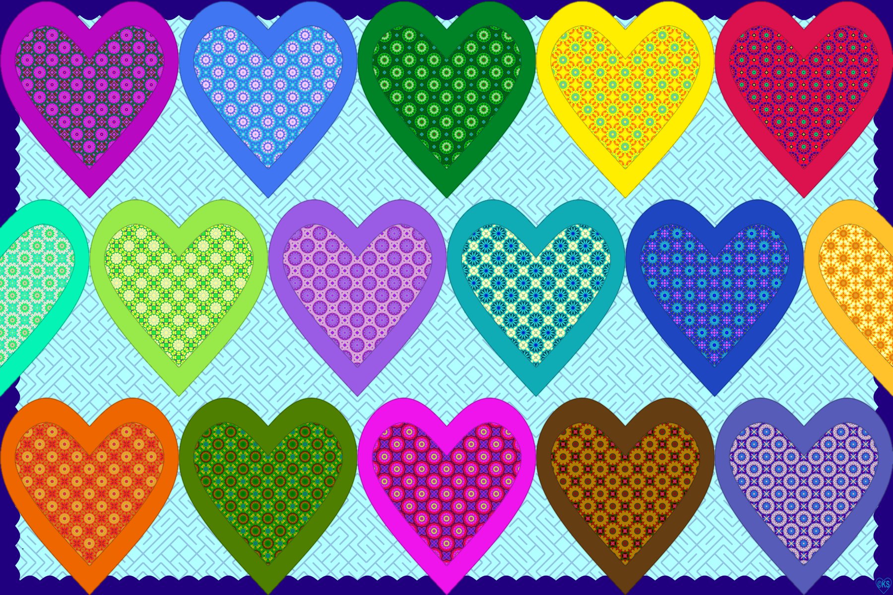 Solve Pattern Hearts!! ~ XL jigsaw puzzle online with 294 pieces