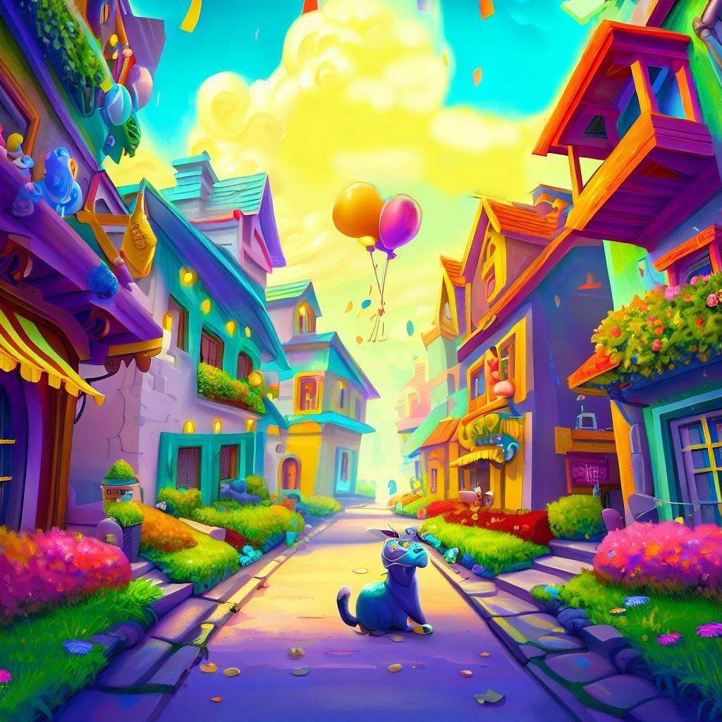 Solve Lucky's Neighborhood jigsaw puzzle online with 196 pieces