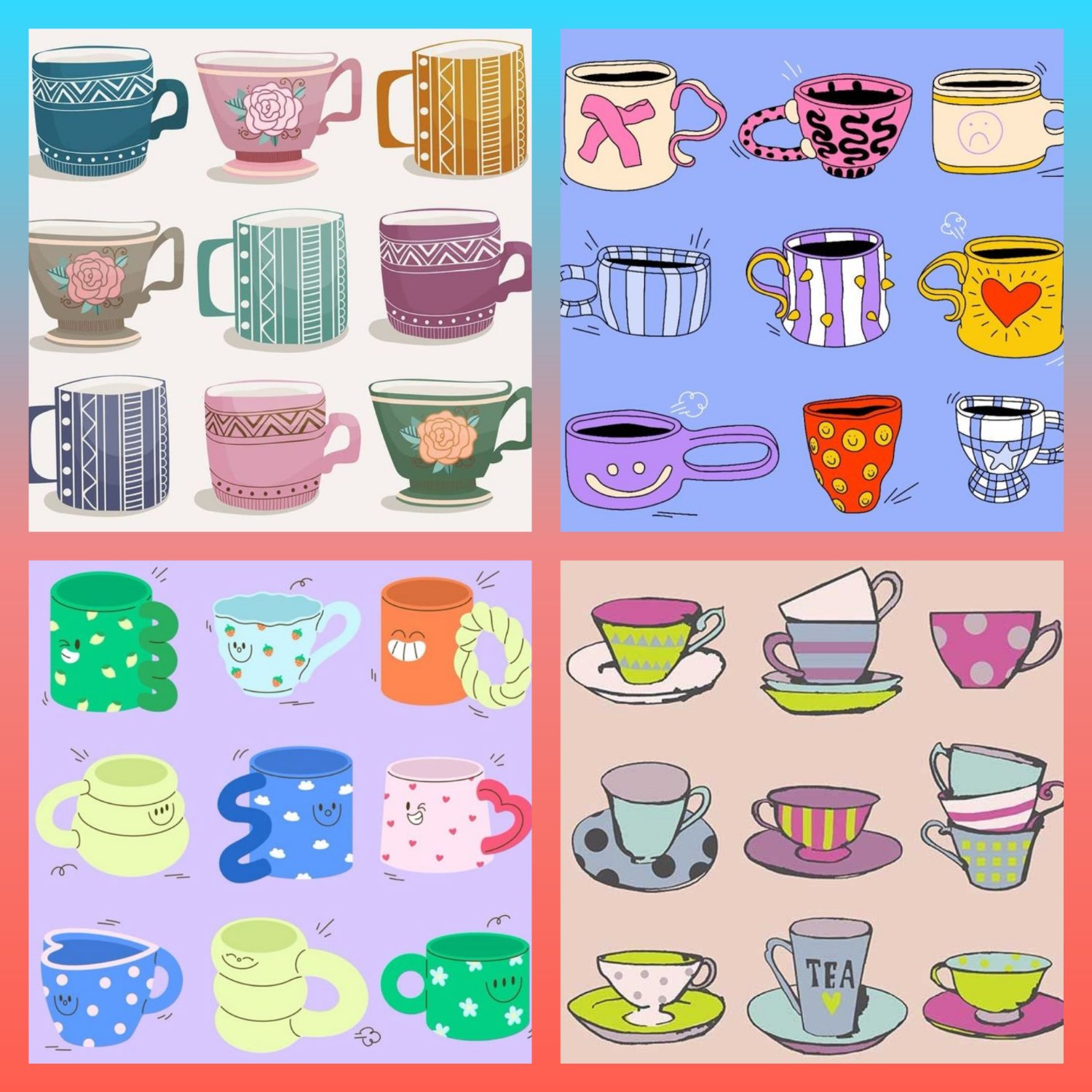 Solve Stax of Cups (1,797) jigsaw puzzle online with 81 pieces