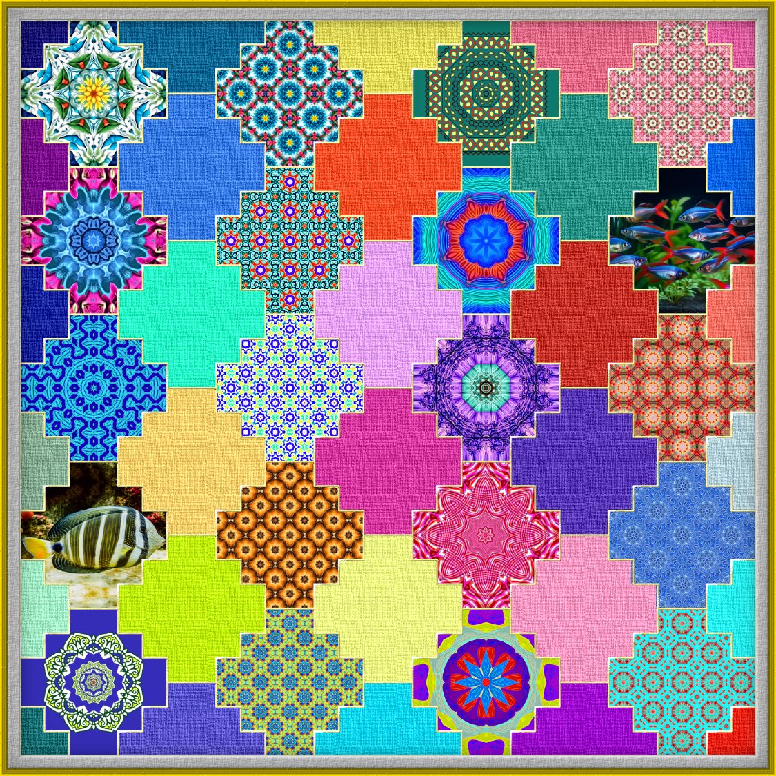 Solve Quilt 9 jigsaw puzzle online with 16 pieces